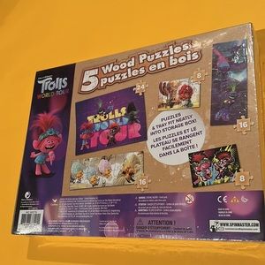 Trolls | Toys | Nwt Dreamworks Trolls World Tour 5 Wood Puzzles Tray ...